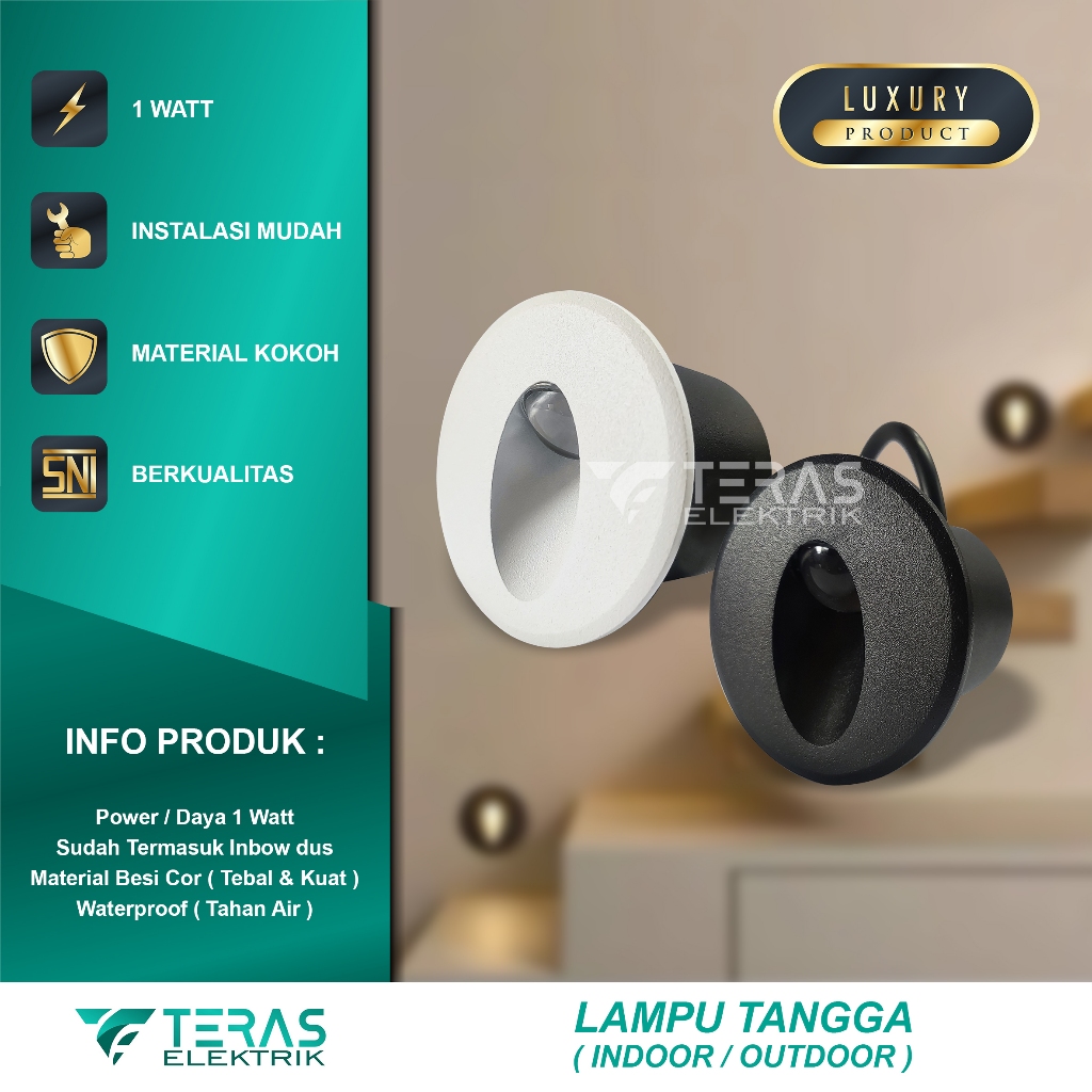 Jual Lampu tangga dinding 1 watt steplight LED tanam Cahaya warmwhite ...