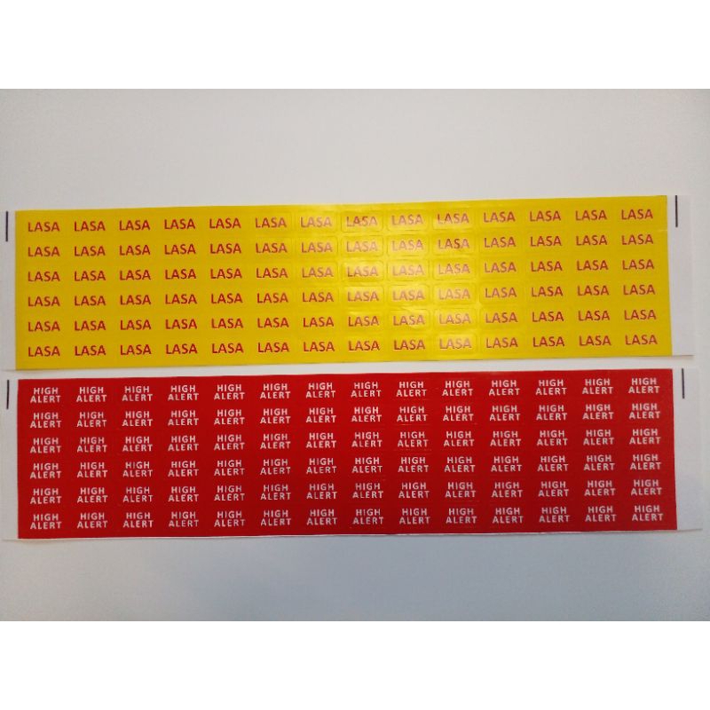 Jual stiker label lasa & high alert 1x2 | Shopee Indonesia