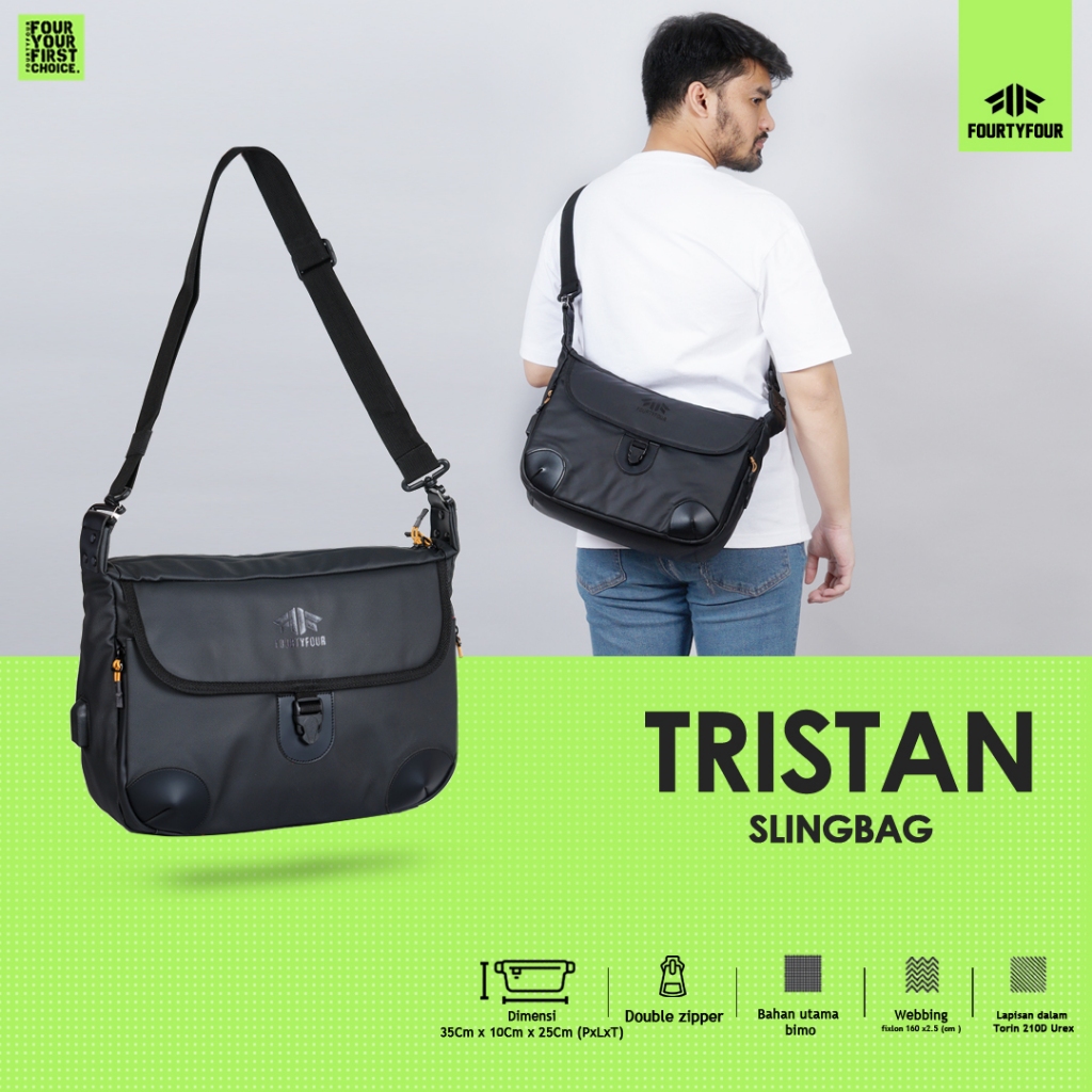 Jual FOURTYFOUR Tristan - Tas Selempang Pria Sling Bag Premium | Shopee ...