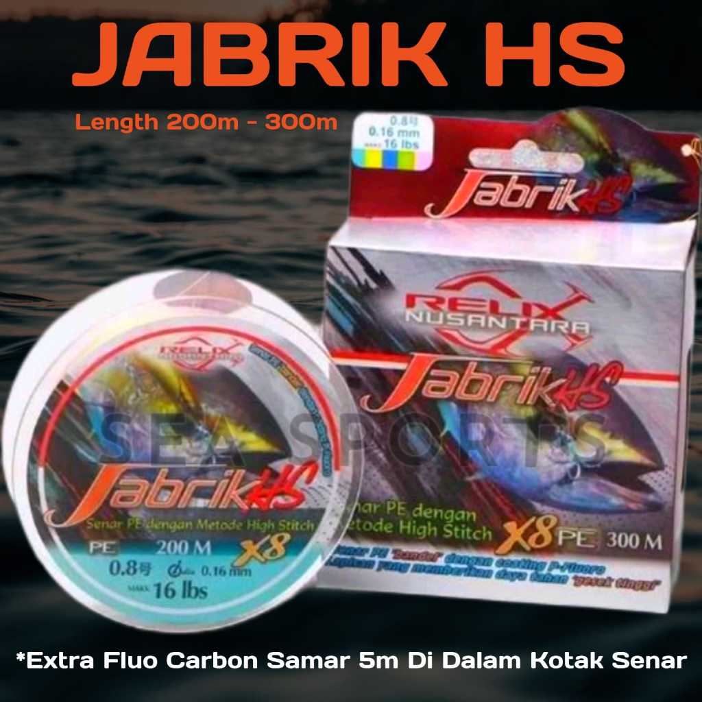 Jual Senar PE Jabrik HS X8 Jabrik 200 Meter Jabrik 300 Meter PE Relix Nusantara Multicolor Senar ...