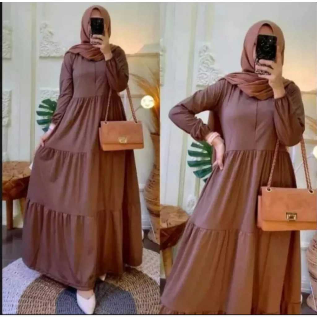 Jual Gamis Susun Crinkle Airflow Gamis Ruffle Homey Dress Crinkle ...