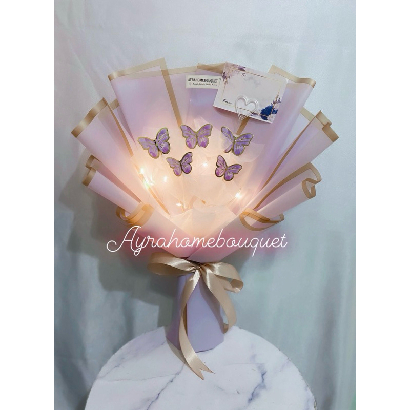Jual [KUPU ISI 5] Bouquet Buket Bunga Kupu-Kupu LED Lampu For Gift ...
