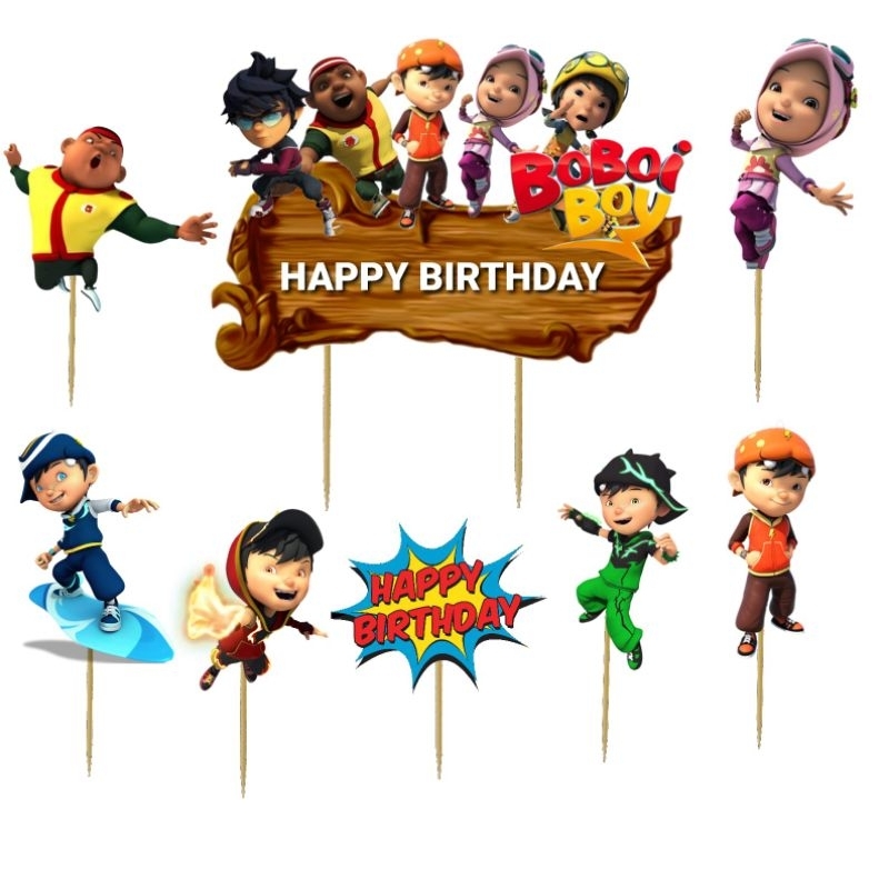 Jual Topper Cake / Hiasan Kue Tambah Nama,Motif Boboiboy | Shopee Indonesia