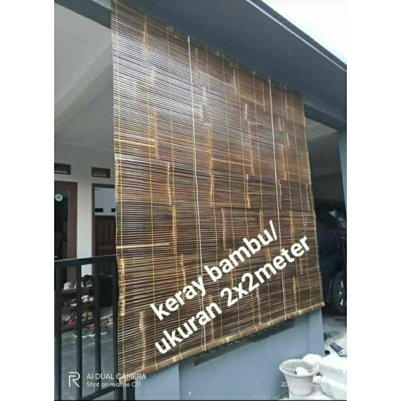 Jual TIRAI _KREY BAMBU KULIT SAWIT ASLI 2x2 + TALI PENGGULUNG | Shopee Indonesia