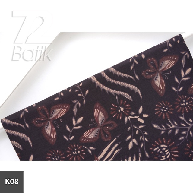Jual KAIN BATIK KATUN Premium Motif Kupu Kupu Two Tone Pagi Sore Warna ...