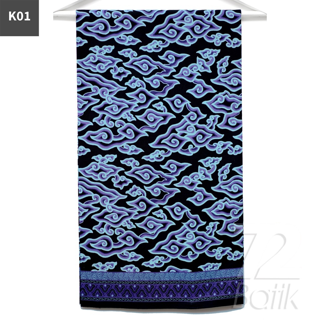 Jual KAIN BATIK KATUN Premium Motif Mega Mendung Warna Biru Light Navy ...