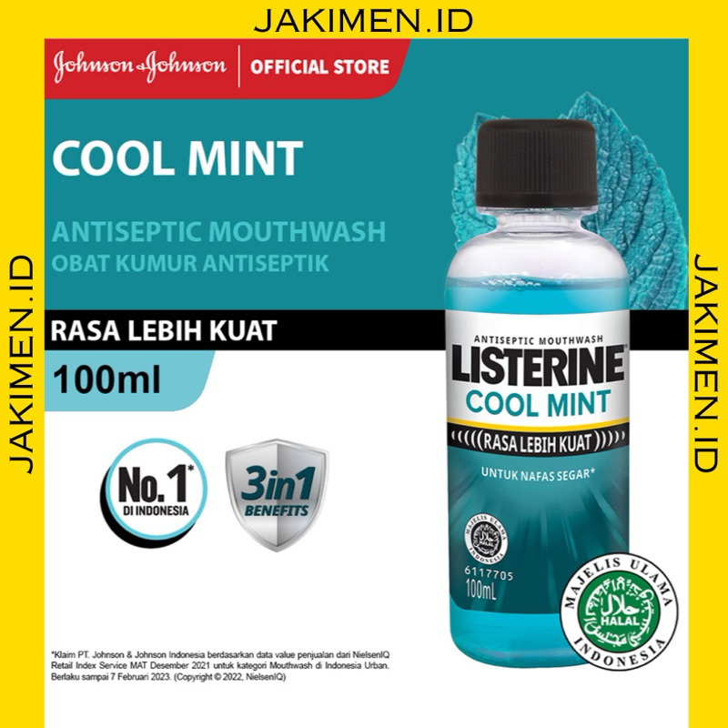 Jual Listerine Mouthwash Antiseptic Cool Mint 100ml | Shopee Indonesia