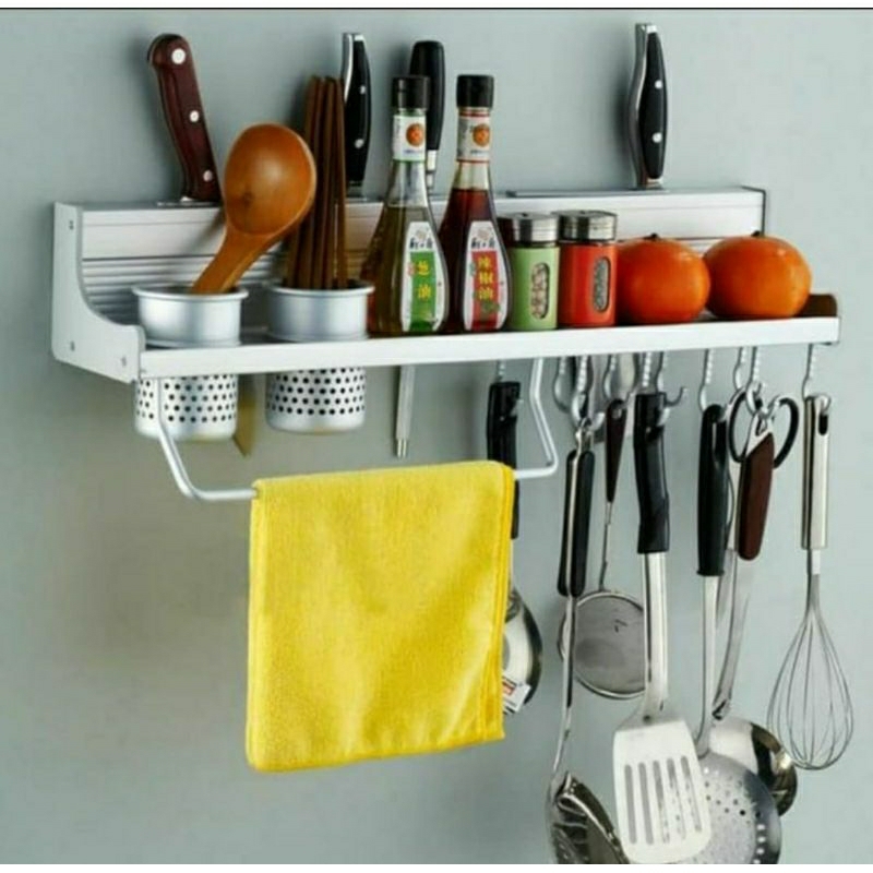 Jual RAK DINDING DAPUR SET ALAT MASAK DAPUR BUMBU PISAU SPATULA CENTONG ...