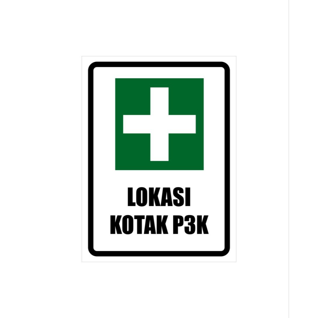 Jual Stiker Vinyl sign Rambu LOKASI KOTAK P3K. 20X15CM | Shopee Indonesia