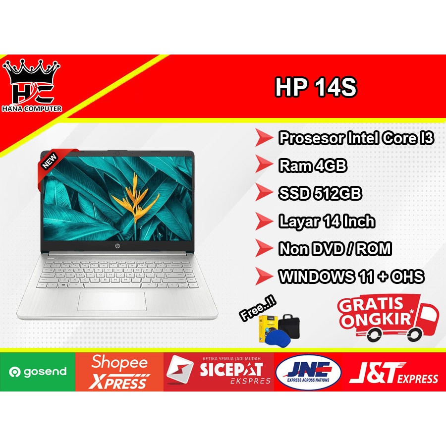 Jual HP 14S DQ5115TU INTEL CORE I3 1215 RAM 4GB SSD 512GB WIN 11 14INCH ...