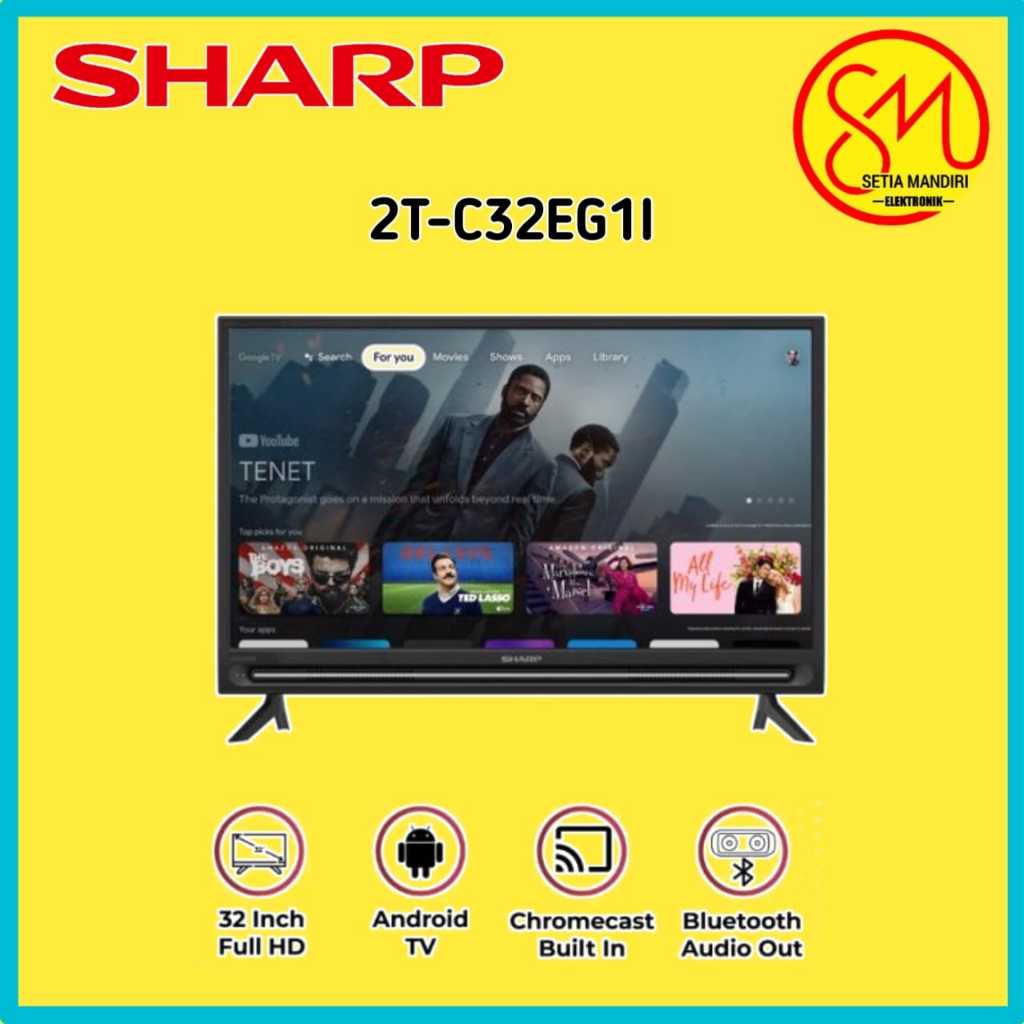 Jual [Instant] SHARP Smart Google TV LED 32 Inch HD-Ready Digital DVB-T2 Chromecast 2T ...