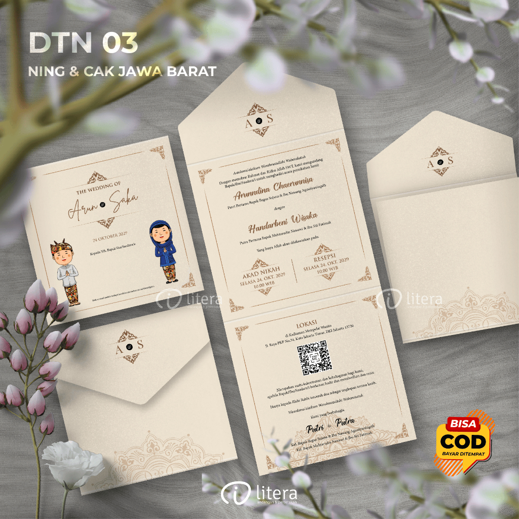 Jual Undangan Pernikahan amplop jasmine adat Jawa Sunda Bandung Jakarta ...