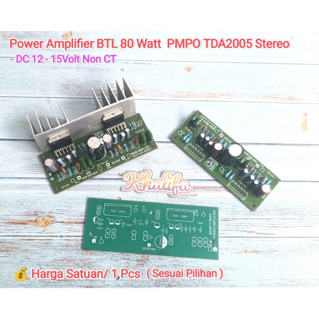 Jual Kit Modul Driver Mini Power Amplifier BTL 80W PMPO Stereo TDA2005 DC 12 - 15V Tunggal Non ...