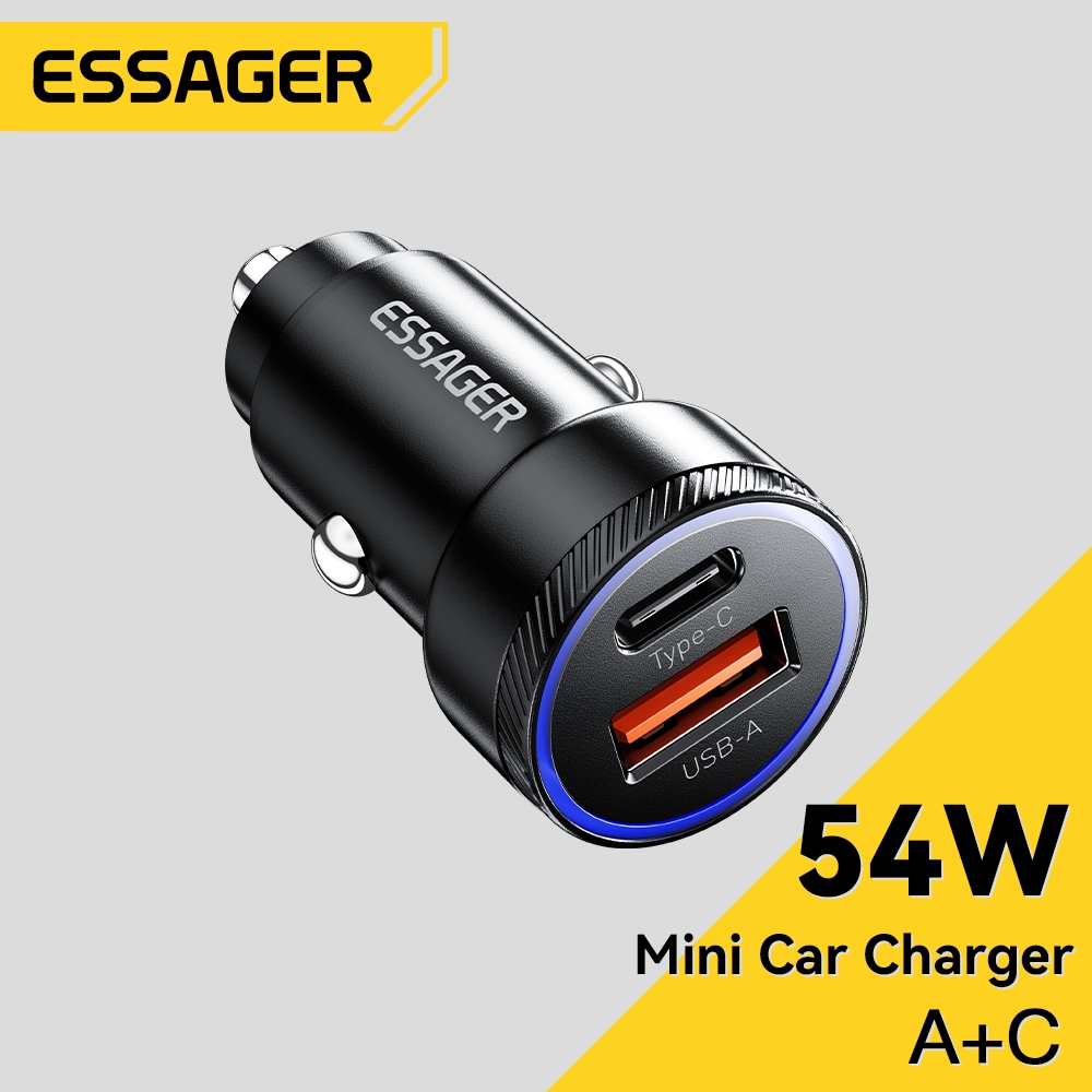 Jual Essager 54W Pengisi Daya Mobil USB Dan Tipe C PD QC Pengisian Cepat untuk Mobil Truk Motor ...