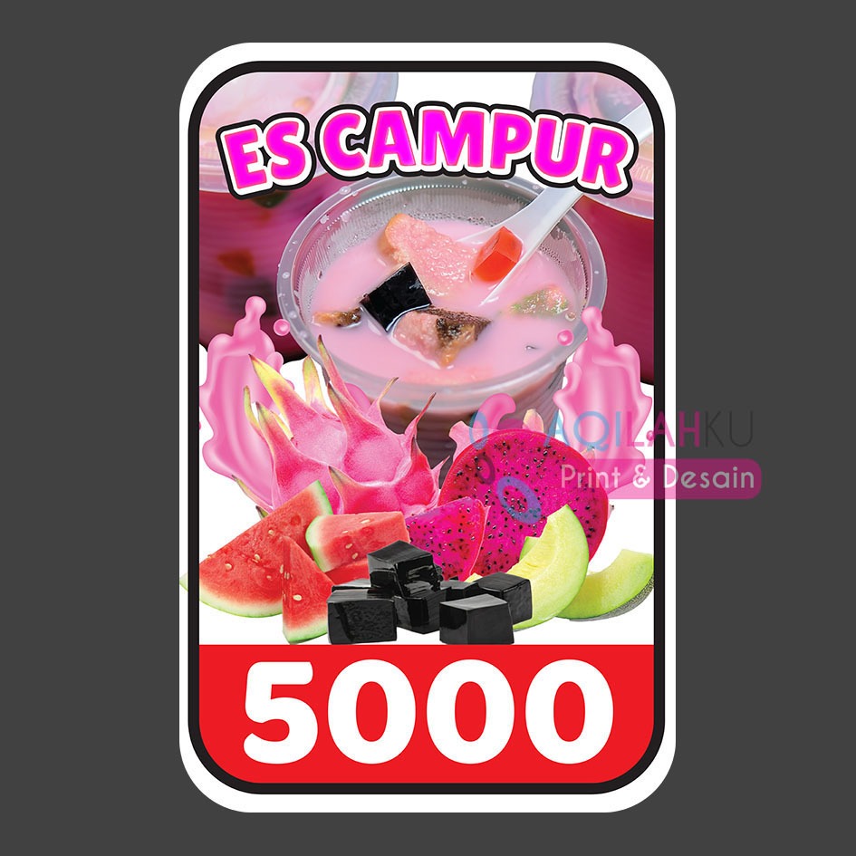 Jual Stiker Es Aquarium Stiker Termos ES Anti Air ukuran 14.5 x 22.5 cm ...