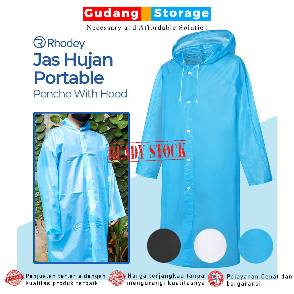 Jual [PROMO] JAS HUJAN SERBAGUNA Jas Hujan Portable Raincoat Poncho EVA ...