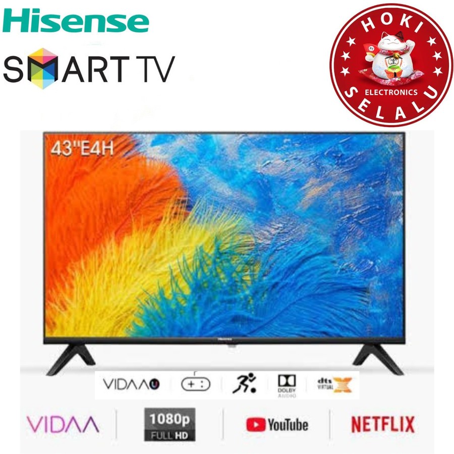 Jual Hisense Vidaa Smart LED TV 43 Inch 43E4H Bezel Less Wifi FHD DTS ...