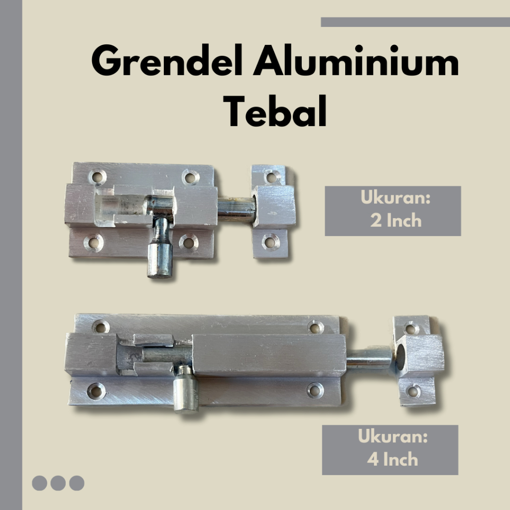 Jual Grendel Pintu dan Jendela Bahan Aluminium Tebal Ukuran 2 Inch dan ...