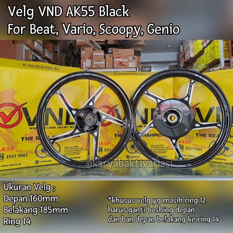Jual VELG VND AK55 FOR BEAT, SCOOPY, GENIO & VARIO 110, VARIO 125/150, MIO M3 | Shopee Indonesia