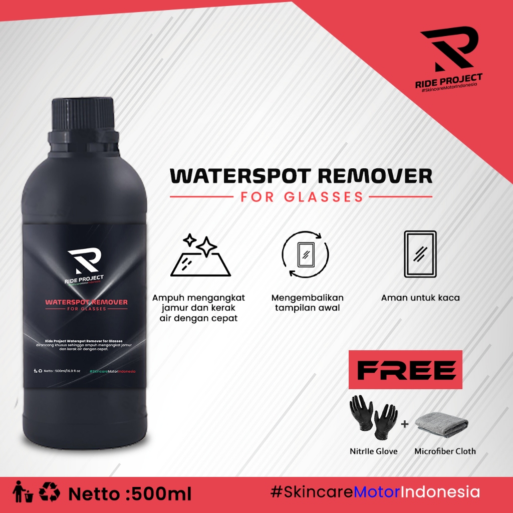 Jual Waterspot Remover Penhilang Jamur & Kerak Air Pada Kaca Body Kendaraan Mobil Motor 500ml ...
