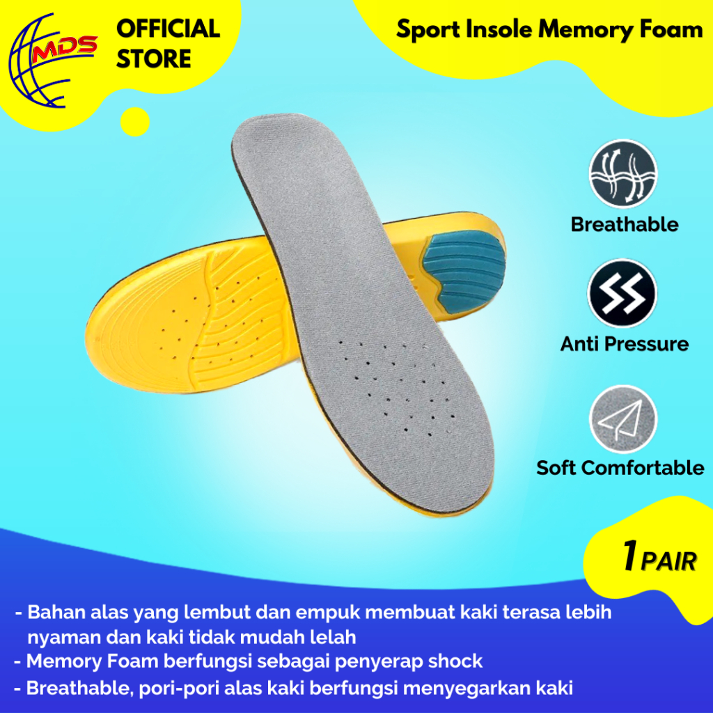 Jual Insole Sepatu Olahraga Sport Running Memory Foam Alas Sepatu Empuk ...
