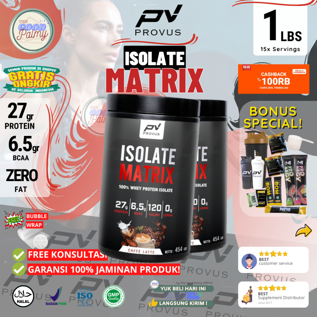 Jual PROVUS Whey Isolate Matrix 1lbs 1lb 15 serving PV Whey Protein ...