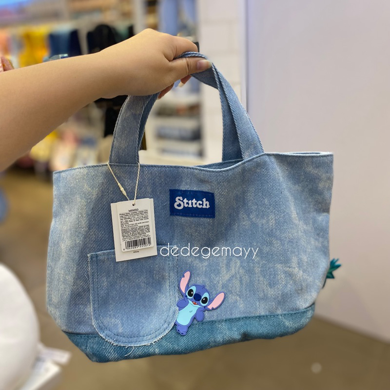 Jual Miniso x Stitch - Tas Totebag Jeans Lilo Stitch Limited Edition ...