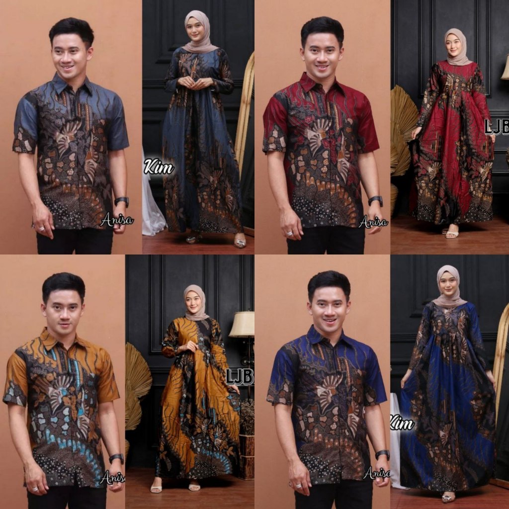 Jual HARGA SEPASANG Gamis Batik Couple Pasangan - Baju Batik Couple ...