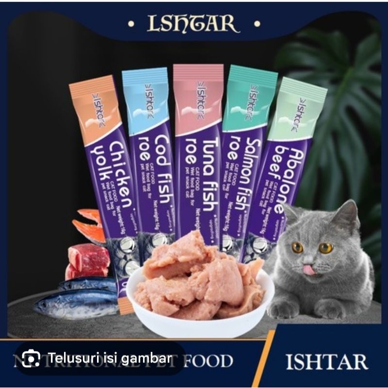 Jual ISHTAR Cat Snack Creamy 16Gr | Cemilan Kucing | Makanan Kucing ...