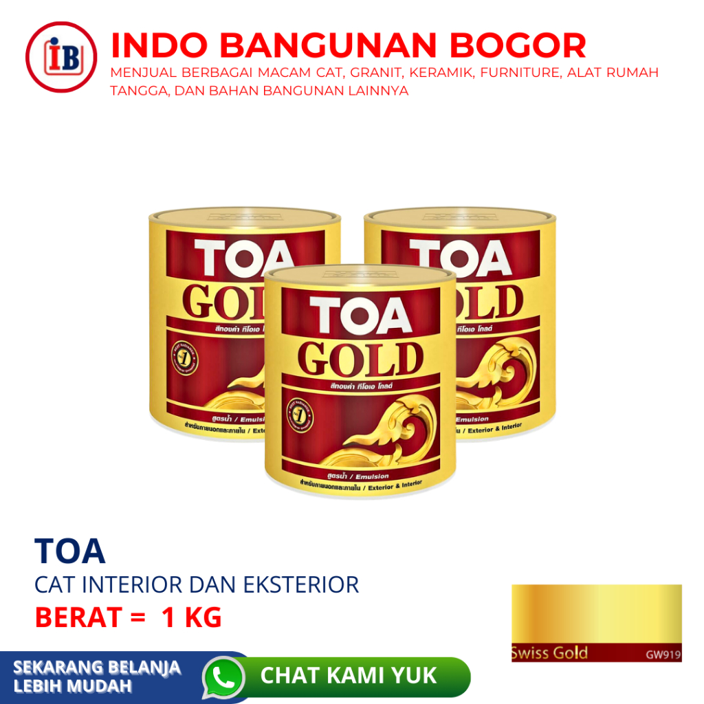 Jual CAT INTERIOR DAN ESKTERIOR TOA GOLD 1 KG | Shopee Indonesia