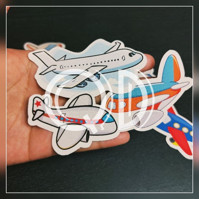 Jual isi 12 pcs stiker kertas pesawat cute sticker glossy murah gambar ...