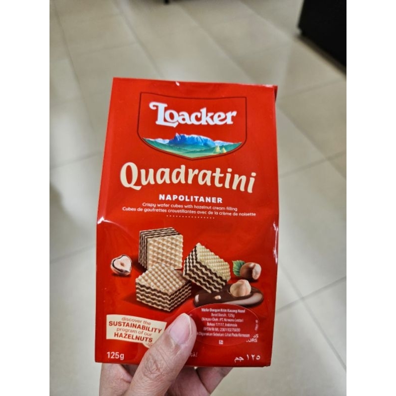 Jual Loacker Wafer Quadratini Chocolate Napolitaner Hazelnut Vanilla ...