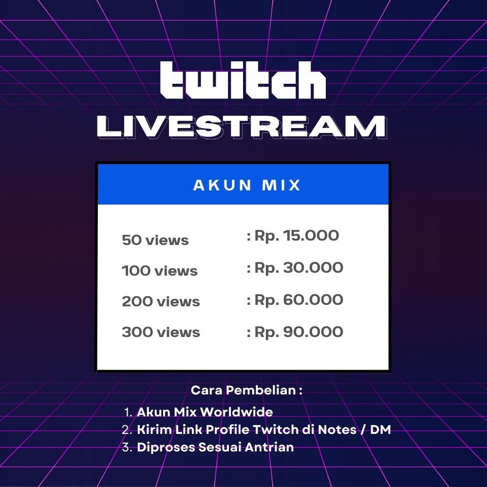 Jual PROMO TWITCH VIEWS LIVESTREAM 60 MENIT | Shopee Indonesia