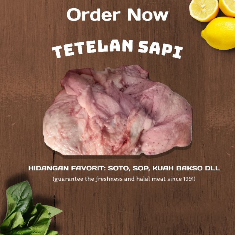 Jual TETELAN SAPI 500 GRAM FRESH BUKAN FROZEN DI JAMIN HALAL | Shopee ...