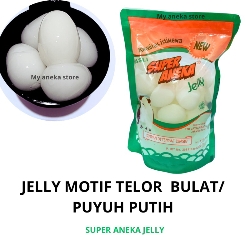 Jual jelly motif telor puyuh PUTIH /telor bulat super aneka jelly ...