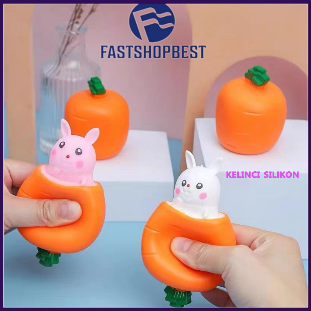 Jual FSB Mainan Squishy Anti Stress Kelinci Pop It Rabbit Carrot ...