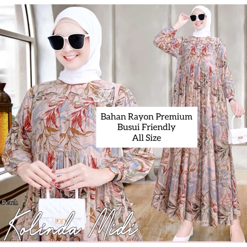 Jual MIDI DRESS WANITA RAYON / GAMIS RAYON ADEM BUMIL BUSUI FRIENDLY JUMBO | Shopee Indonesia