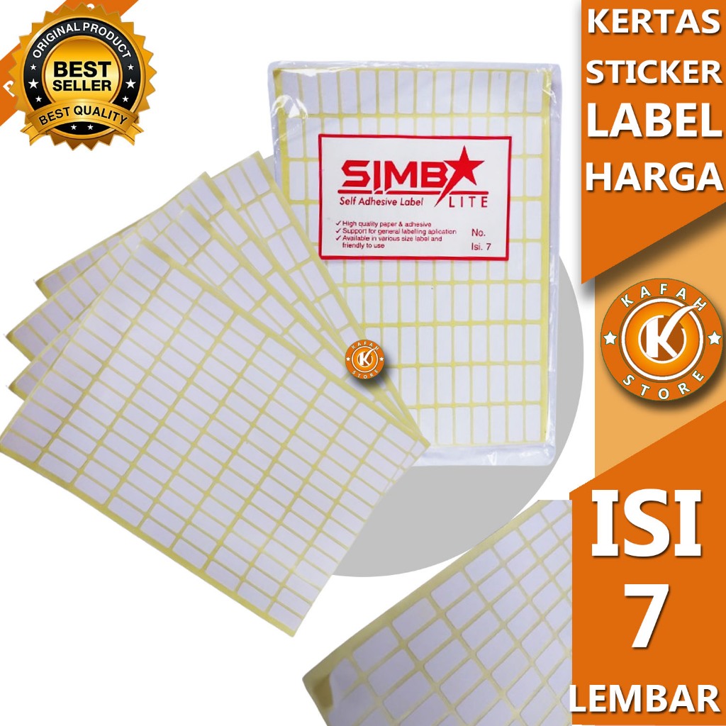 Jual KERTAS LABEL STICKER HARGA 1 PAK ISI 7 LEMBAR kafah store | Shopee ...