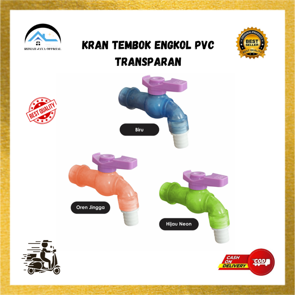 Jual RJO - Kran Tembok PVC Transparan 3/4 Inch / Keran Air Plastik ...