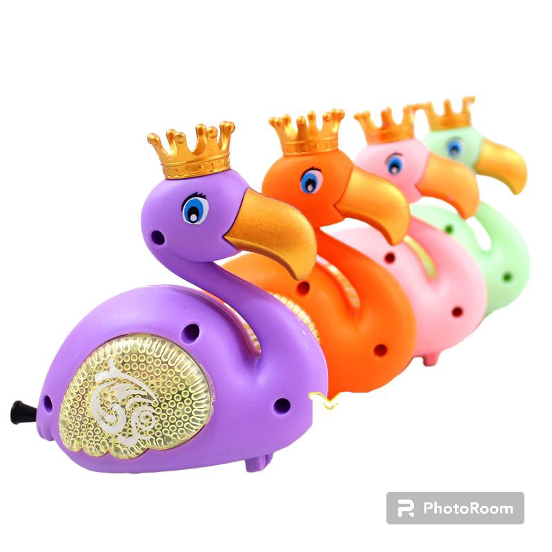Jual Mainan Anak Flaminggo Bebek Mahkota Tarik Bisa Jalan Dan Ada Lampu ...