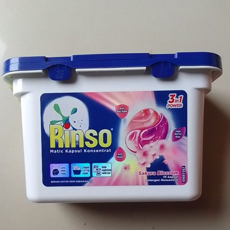 Jual Rinso Matic Kapsul Konsentrat 3 in 1 Isi 16 Sakura Blossom ...