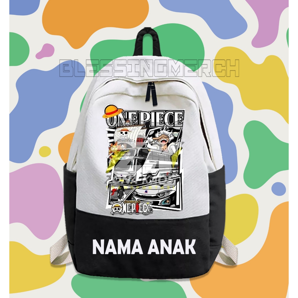 Jual TAS RANSEL SEKOLAH ANAK PAUD / TK / SD MOTIF BUS TUNGGAL JAYA ONE PIECE NEW / BIS MANIA ...