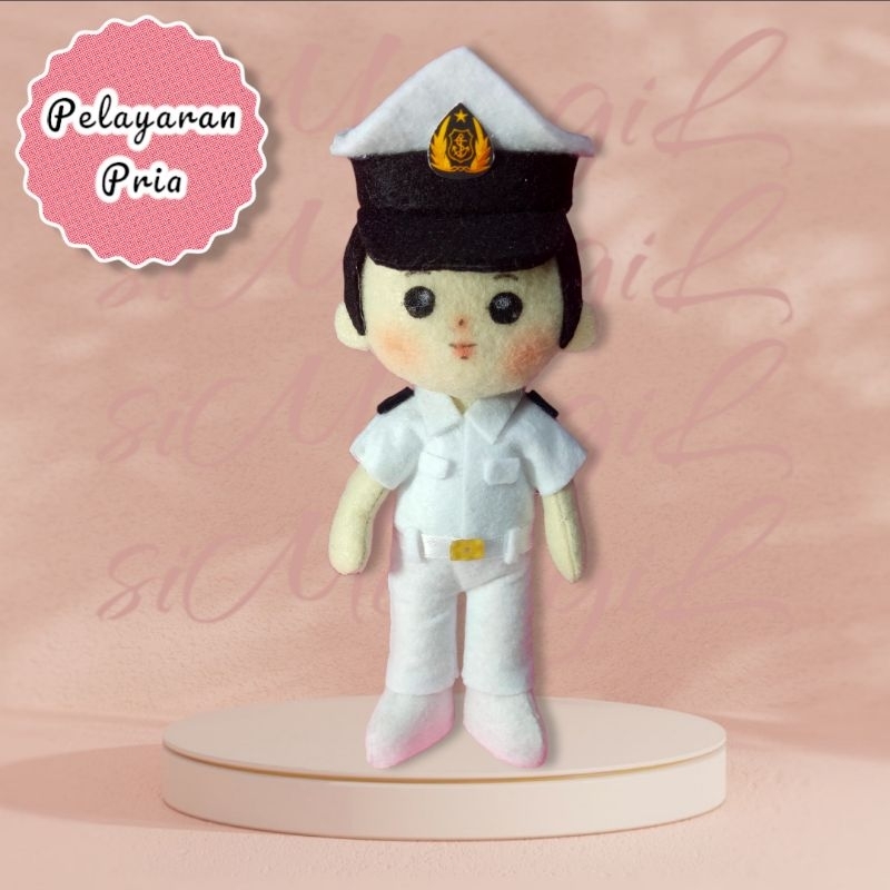 Jual Boneka flanel profesi PELAUT PELAYARAN NAHKODA / Sailor doll ...