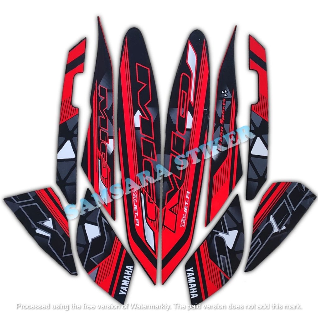 Jual STICKER STRIPING MOTOR YAMAHA MIO J 2015 MERAH STANDAR FULL SET ...