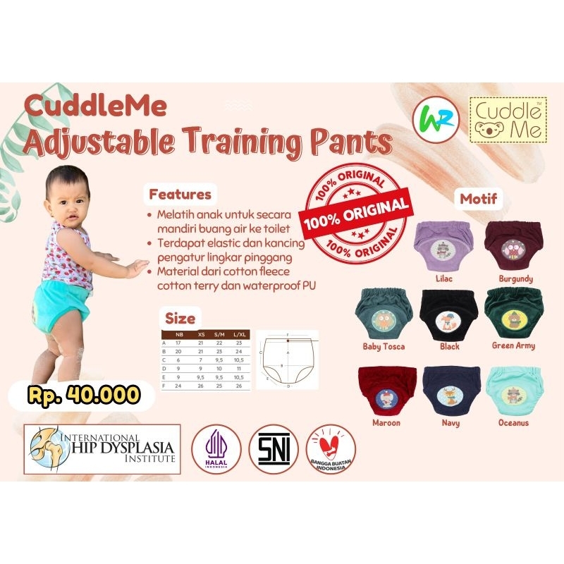 Jual TRAINING PANTS CELANA LATIHAN PIPIS BAYI TOLIET TRAINING CUDDLEME ...