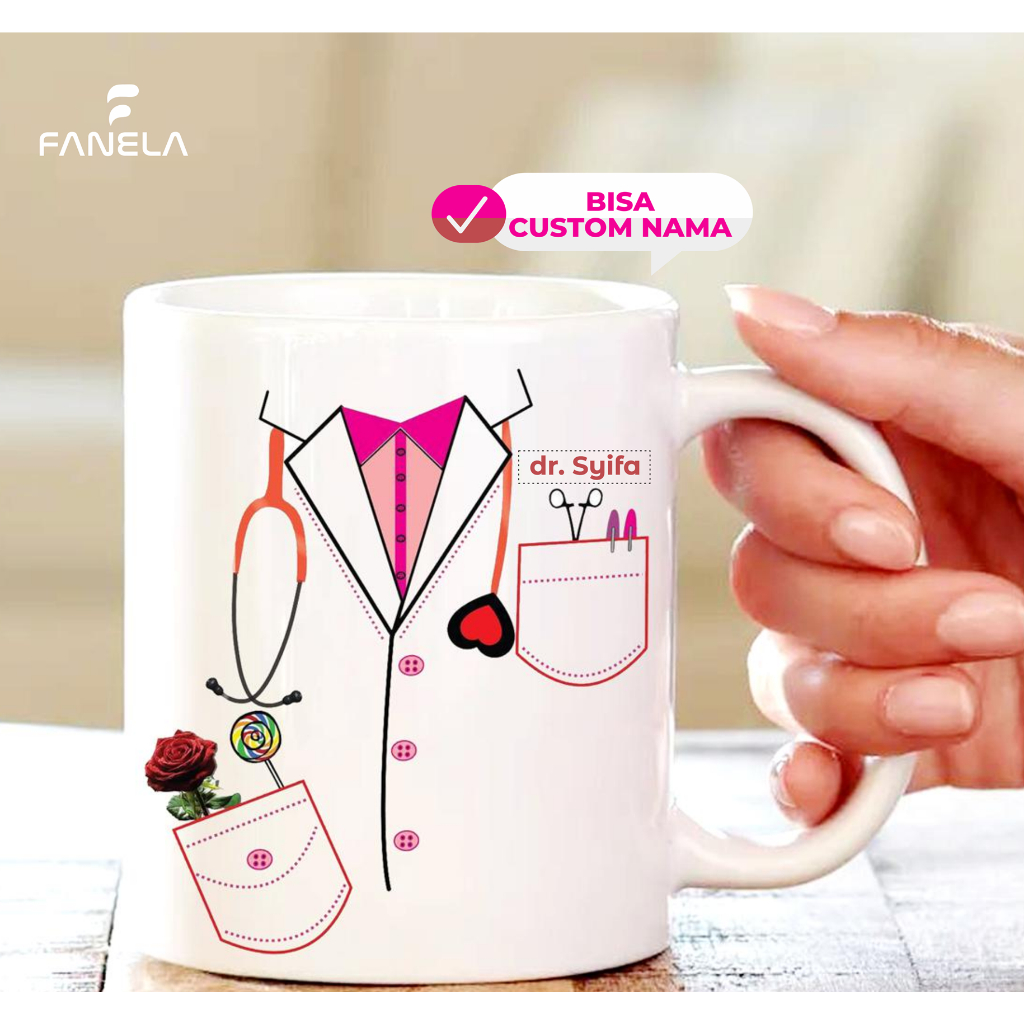 Jual Mug / gelas profesi dokter / suster / perawat / bidan bisa custom ...