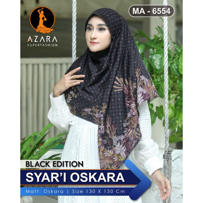 Jual Hijab Oskara syar'i motif Black Edition Original Azara Khusus ...