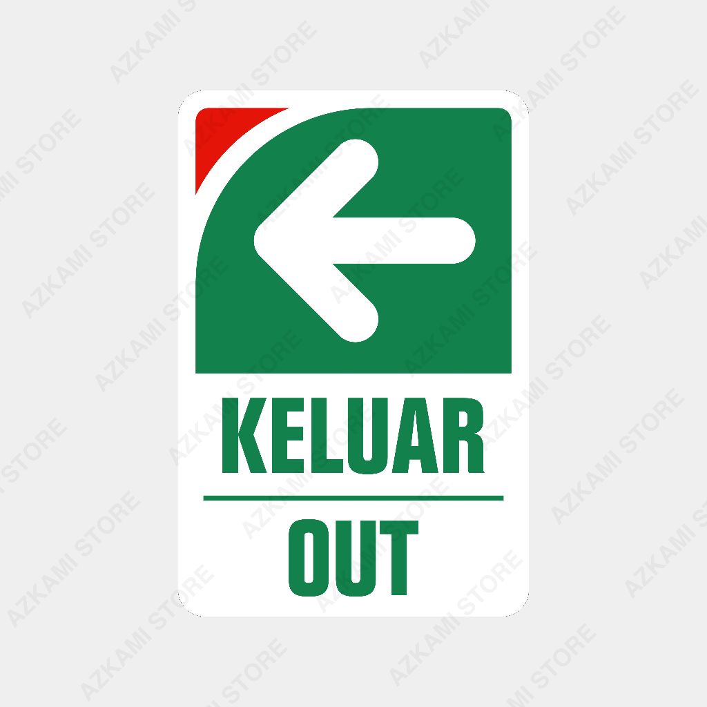 Jual Rambu Petunjuk arah keluar dan masuk ukuran 20cm x 30cm plat ...