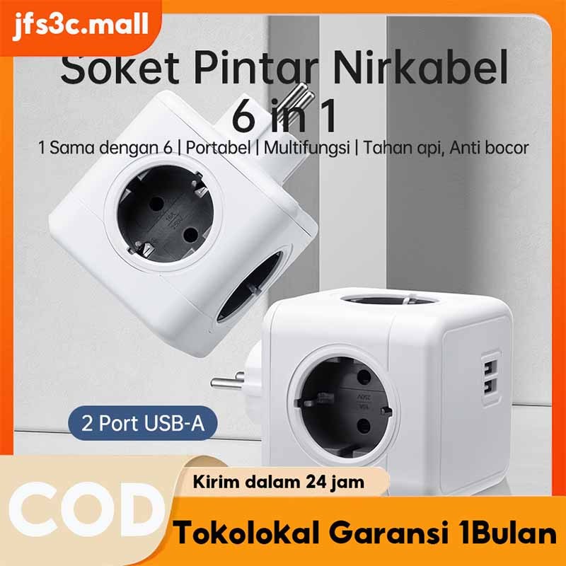 Jual kubus Stop kontak kabel Colokan listrik Colokan 6 lubang Colokan ...