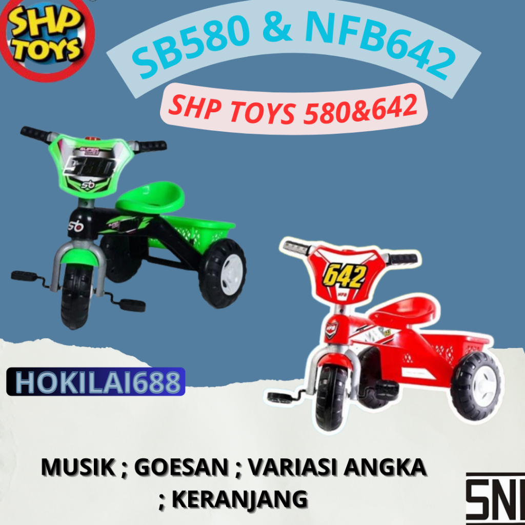 Jual mainan anak sepeda roda tiga sepeda dorong anak sepeda goes sb580 ...